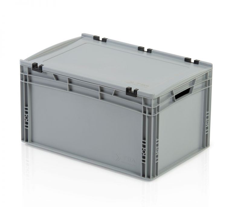 Euronorm bak 60x40x32cm met deksel open handgreep